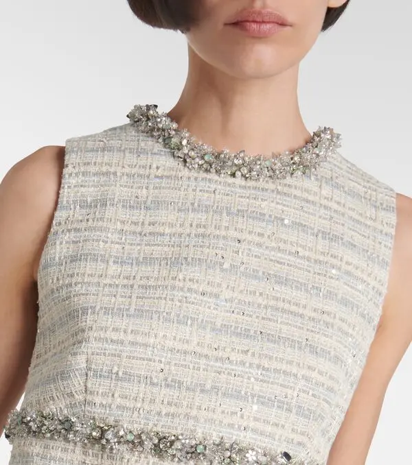 Valentino Garavani Embellished Tweed Minidress