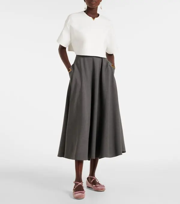 Valentino Garavani Rockstud Velvet Ballet Flats - Pink