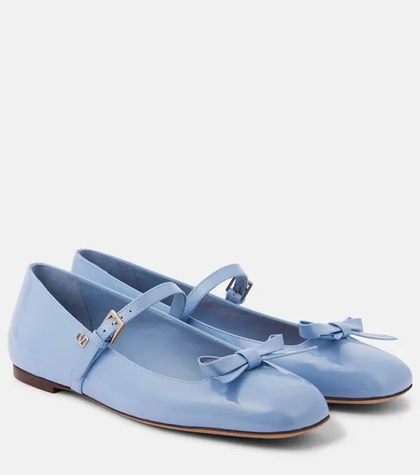 Valentino Garavani Romance Bow Mary Jane Flats - Blue