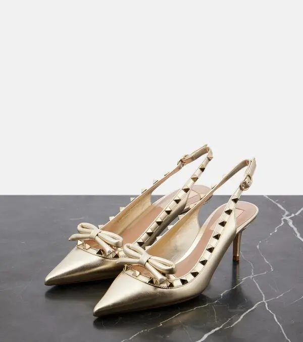 Valentino Garavani Rockstud Bow Slingback Pumps