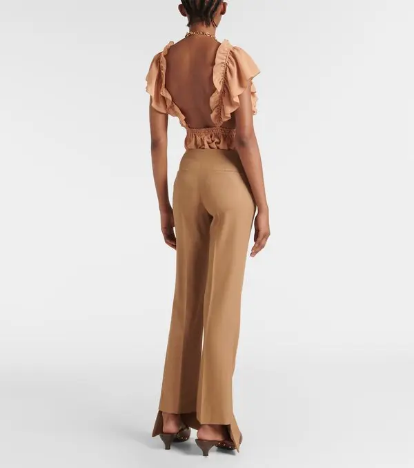 Chloé Mid-rise Straight Wool Pants
