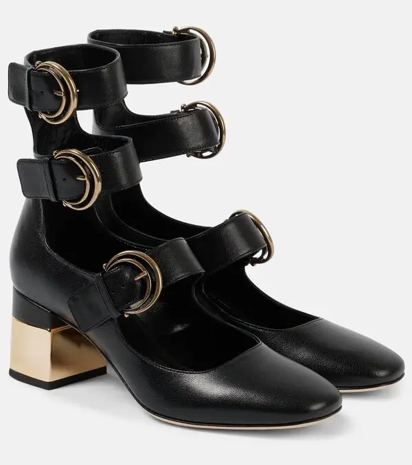 Chloé Alizè Leather Pumps - Black