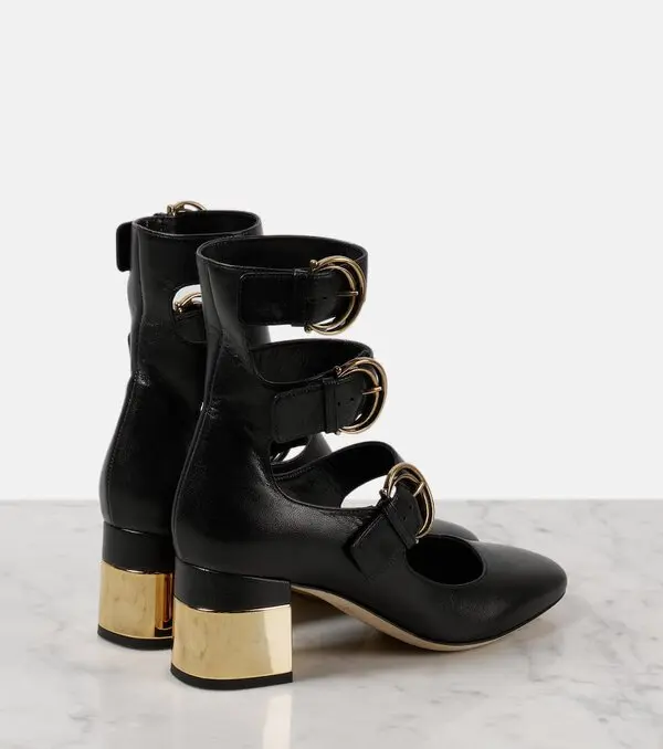 Chloé Leather Buckled Pumps
