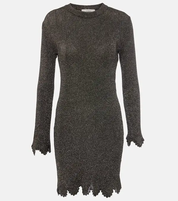Chloé Scalloped Sweater Dress - Black