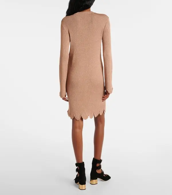 Chloé Scalloped Sweater Dress - Pink