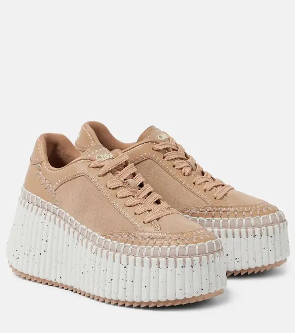 Chloé Nama 80 Wedge Sneakers - Pink