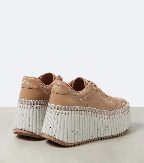 Chloé Nama 80 Wedge Sneakers - Pink