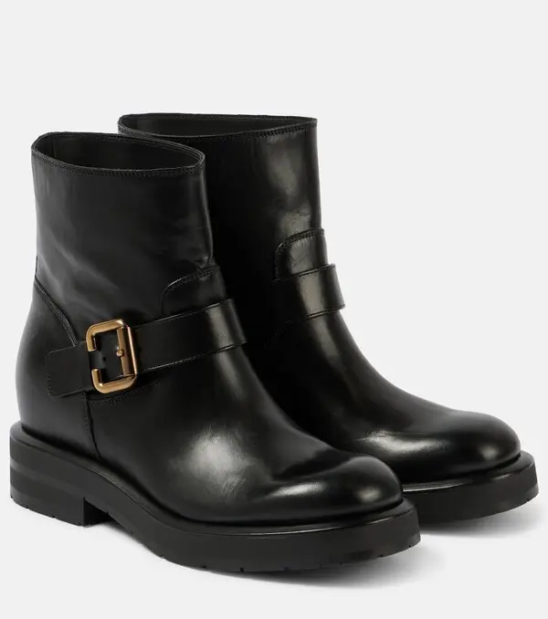 Chloé Coddington Leather Ankle Boots - Black