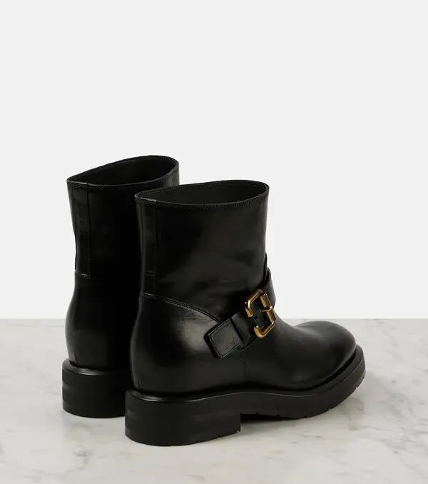 Chloé Coddington Leather Ankle Boots - Black