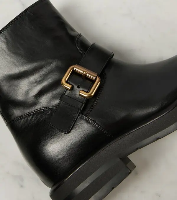Chloé Coddington Leather Ankle Boots - Black