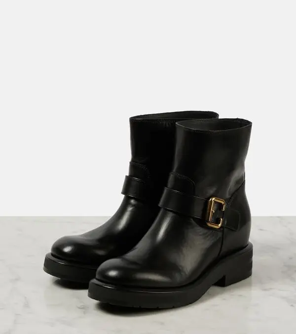 Chloé Coddington Leather Ankle Boots - Black