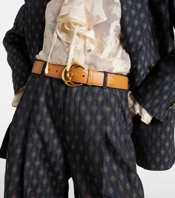 Etro Paisley Leather Belt - Brown