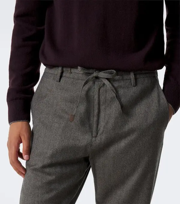 Canali Wool Straight Trousers - Beige