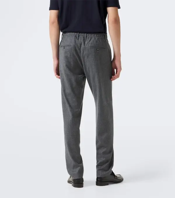 Canali Wool Straight Leg Trousers