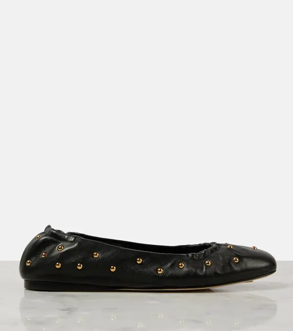 Chloé Eia Studded Leather Ballet Flats
