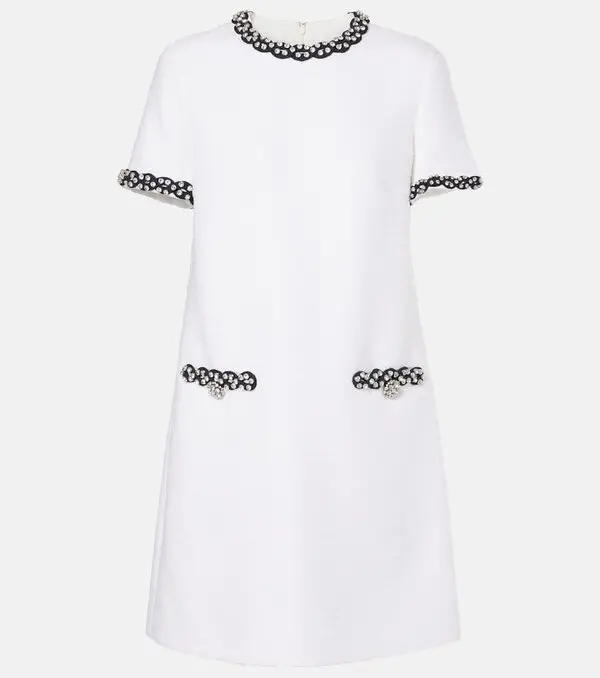 Valentino Garavani Embellished Tweed Minidress