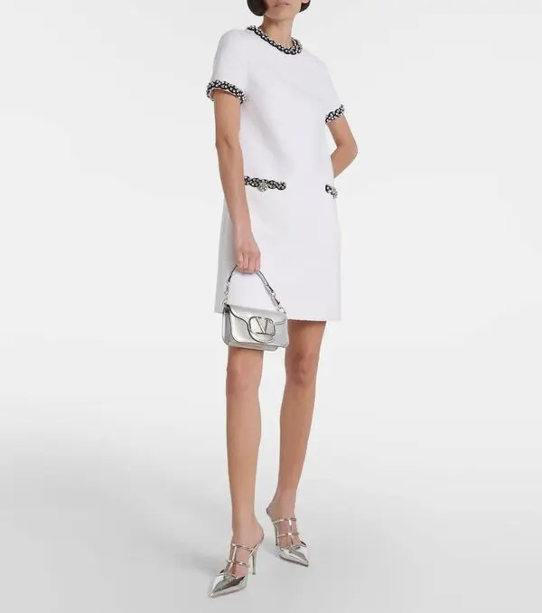 Valentino Garavani Embellished Tweed Minidress