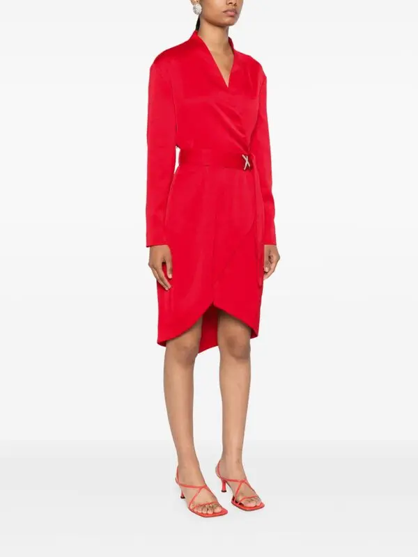 GENNY Belted Wrap Midi Dress
