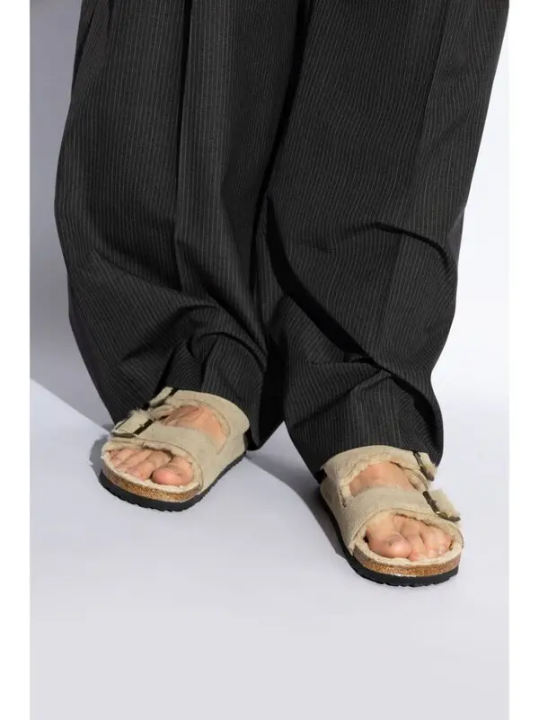 BIRKENSTOCK Arizona Shearling Sandals - Neutrals
