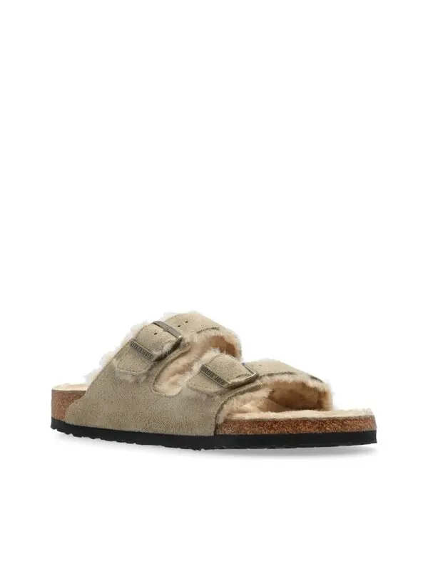 BIRKENSTOCK Arizona Shearling Sandals - Neutrals