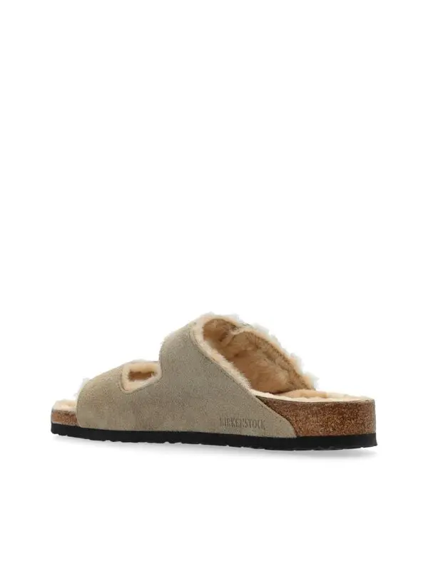 BIRKENSTOCK Arizona Shearling Sandals - Neutrals