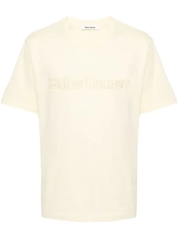 WALES BONNER Logo-patch Cotton T-shirt - Yellow