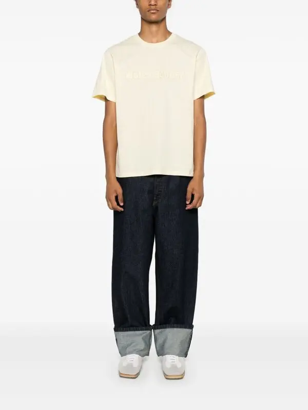 WALES BONNER Logo-patch Cotton T-shirt - Yellow