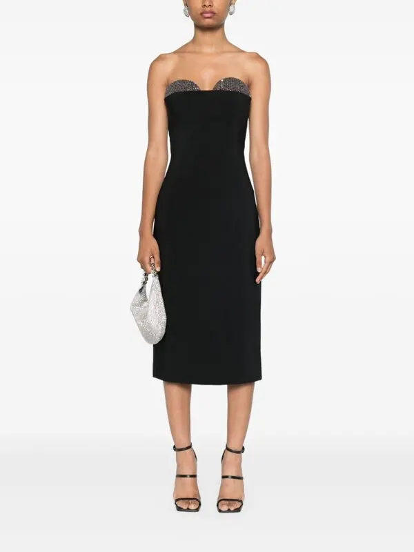 GENNY Sequin-detailed Strapless Midi Dress