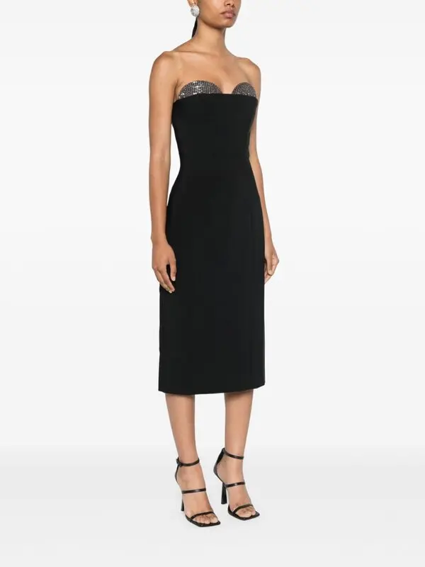 GENNY Sequin-detailed Strapless Midi Dress