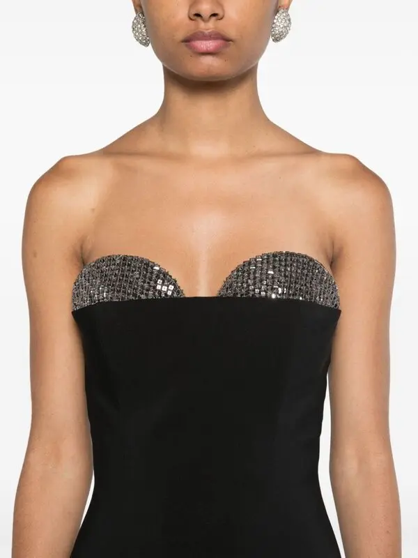GENNY Sequin-detailed Strapless Midi Dress