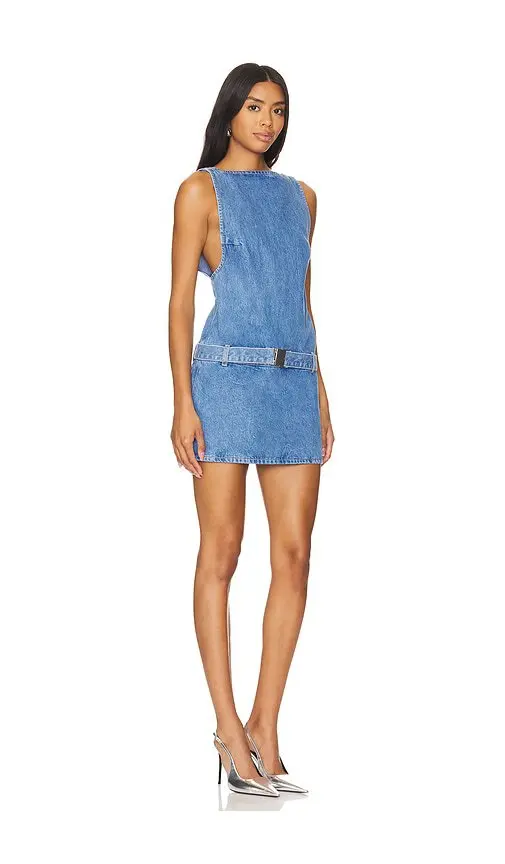 seroya georgia mini dress Seroya Georgia Mini Denim Dress In Flat Light - 6% Off