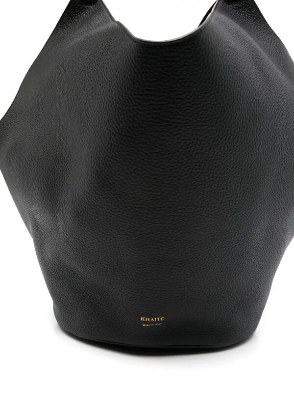 Khaite Medium Lotus Leather Tote Bag - Black