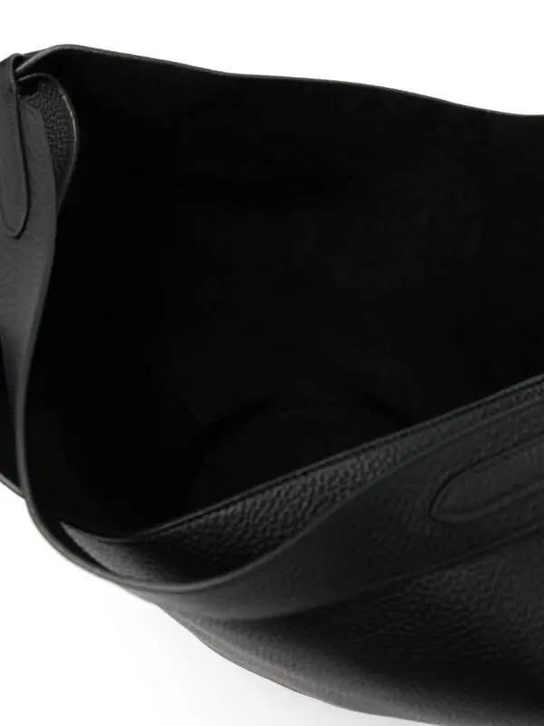 Khaite Medium Lotus Leather Tote Bag - Black
