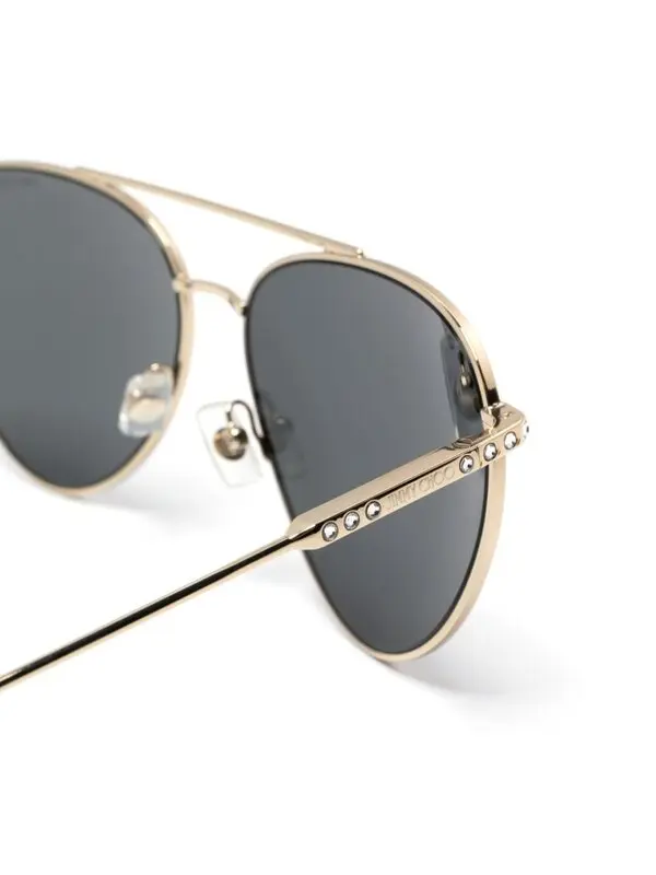 JIMMY CHOO Crystal-embellished Pilot Sunglasses