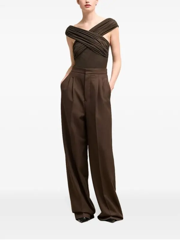 Ami Draped Top - Brown