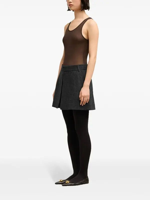 Ami Panelled Mini Skirt - Grey