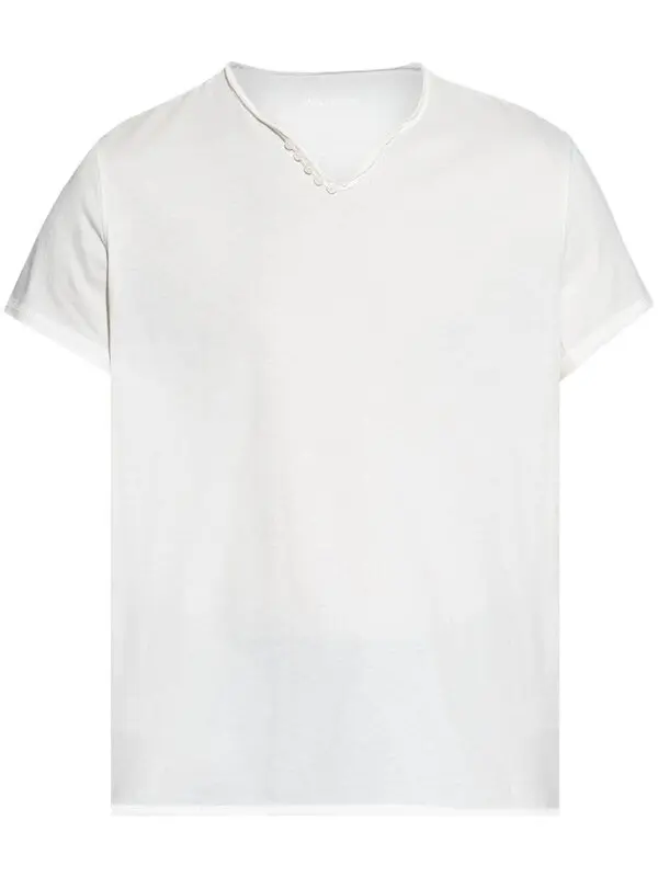 Zadig&Voltaire Henley-neck Cotton T-shirt - White
