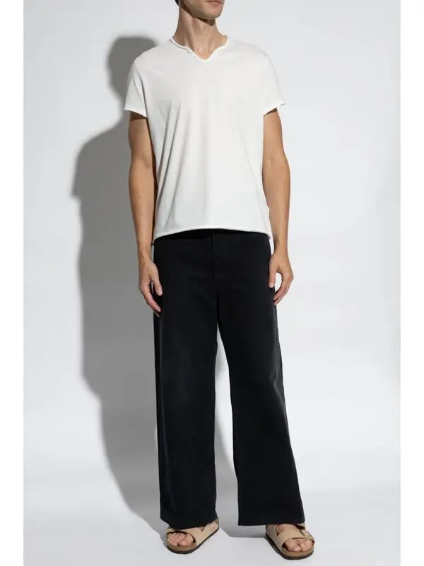 Zadig&Voltaire Henley-neck Cotton T-shirt - White