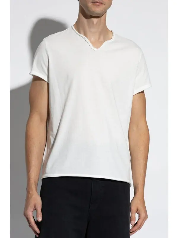 Zadig&Voltaire Henley-neck Cotton T-shirt - White