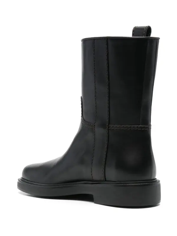 TOD'S Leather Biker Boots - Black