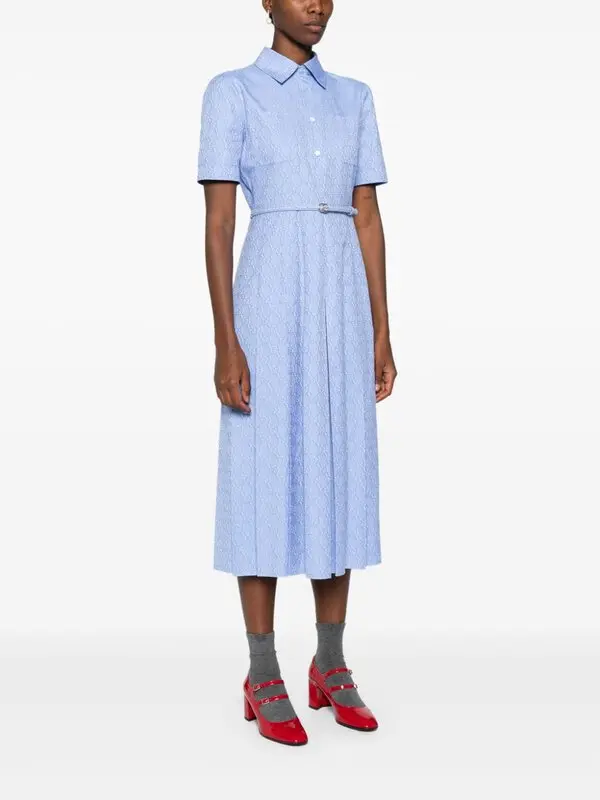 Gucci Gg Supreme-print Midi Shirt Dress