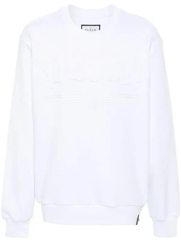 Philipp Plein Gothic Plein Cotton Sweatshirt - White