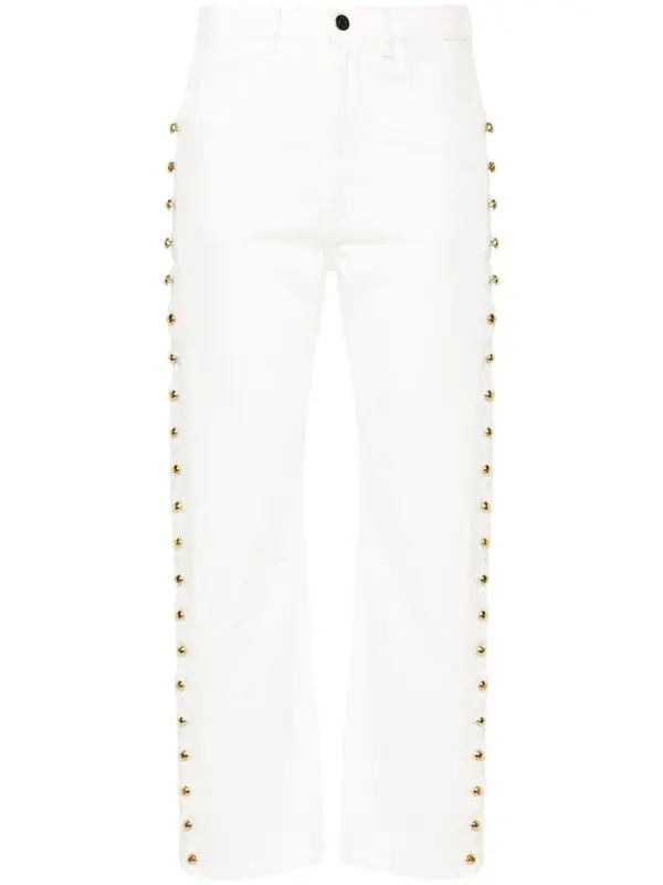 Chloé Scallop-detail Cropped Jeans - Neutrals