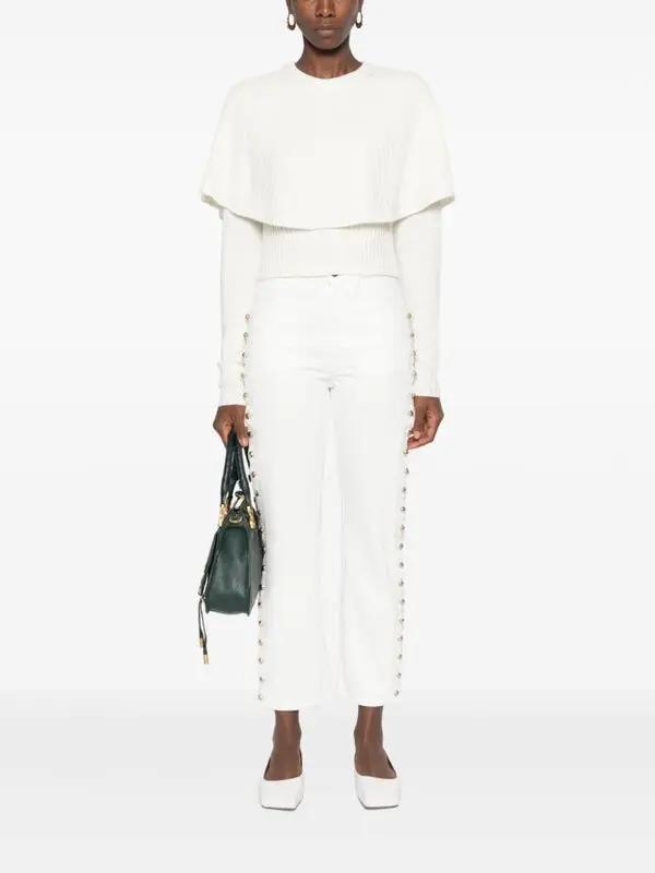 Chloé Scallop-detail Cropped Jeans - Neutrals
