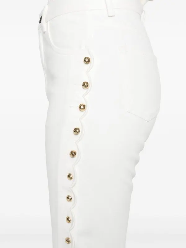 Chloé Scallop-detail Cropped Jeans - Neutrals