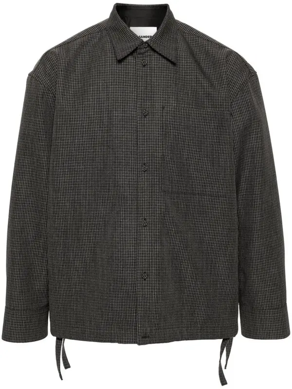 JIL SANDER Striped Wool Shirt Jacket - Grey