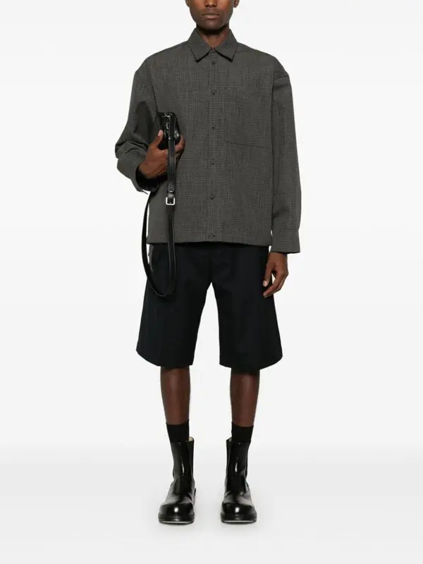 JIL SANDER Striped Wool Shirt Jacket - Grey