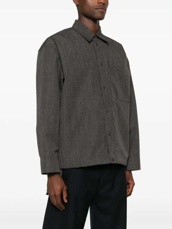 JIL SANDER Striped Wool Shirt Jacket - Grey
