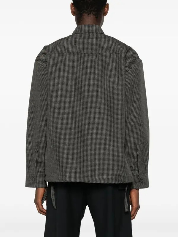 JIL SANDER Striped Wool Shirt Jacket - Grey