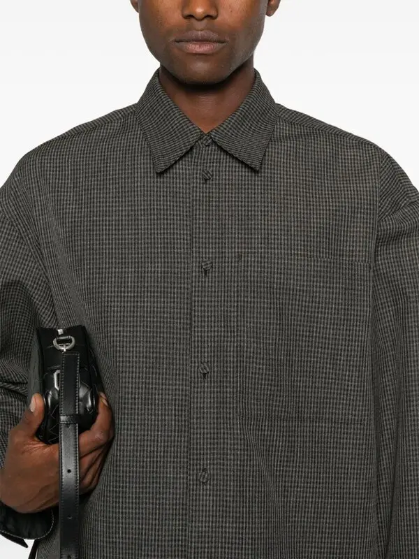 JIL SANDER Striped Wool Shirt Jacket - Grey